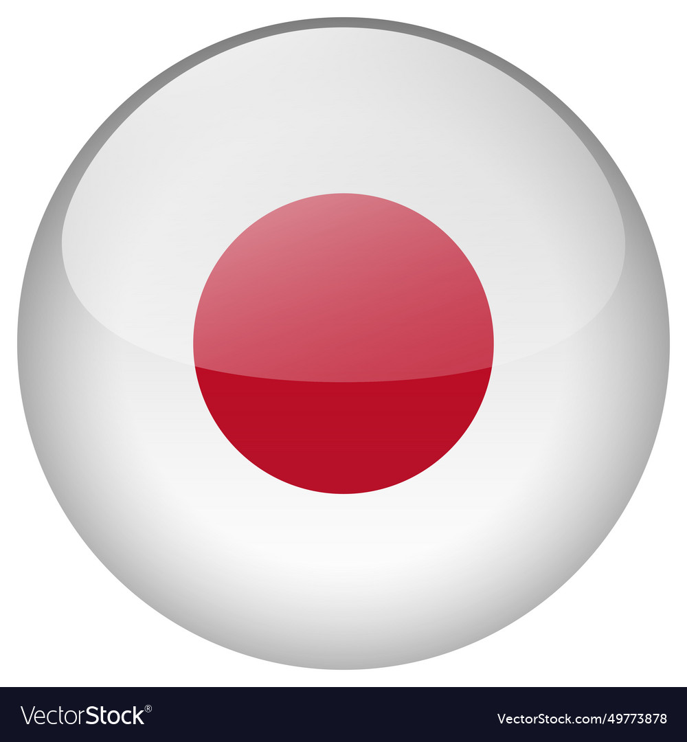 Japan flag button Royalty Free Vector Image - VectorStock