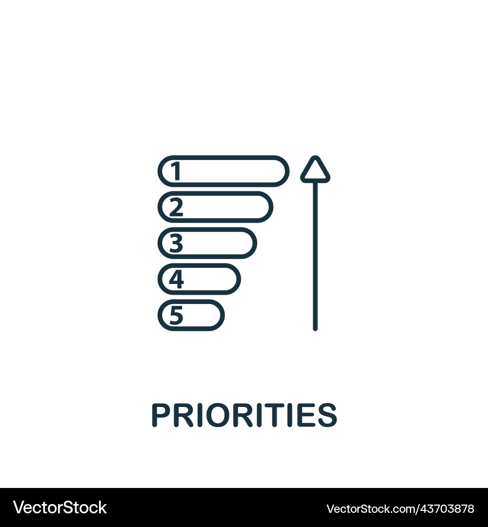 Priorities icon line simple icon for templates Vector Image