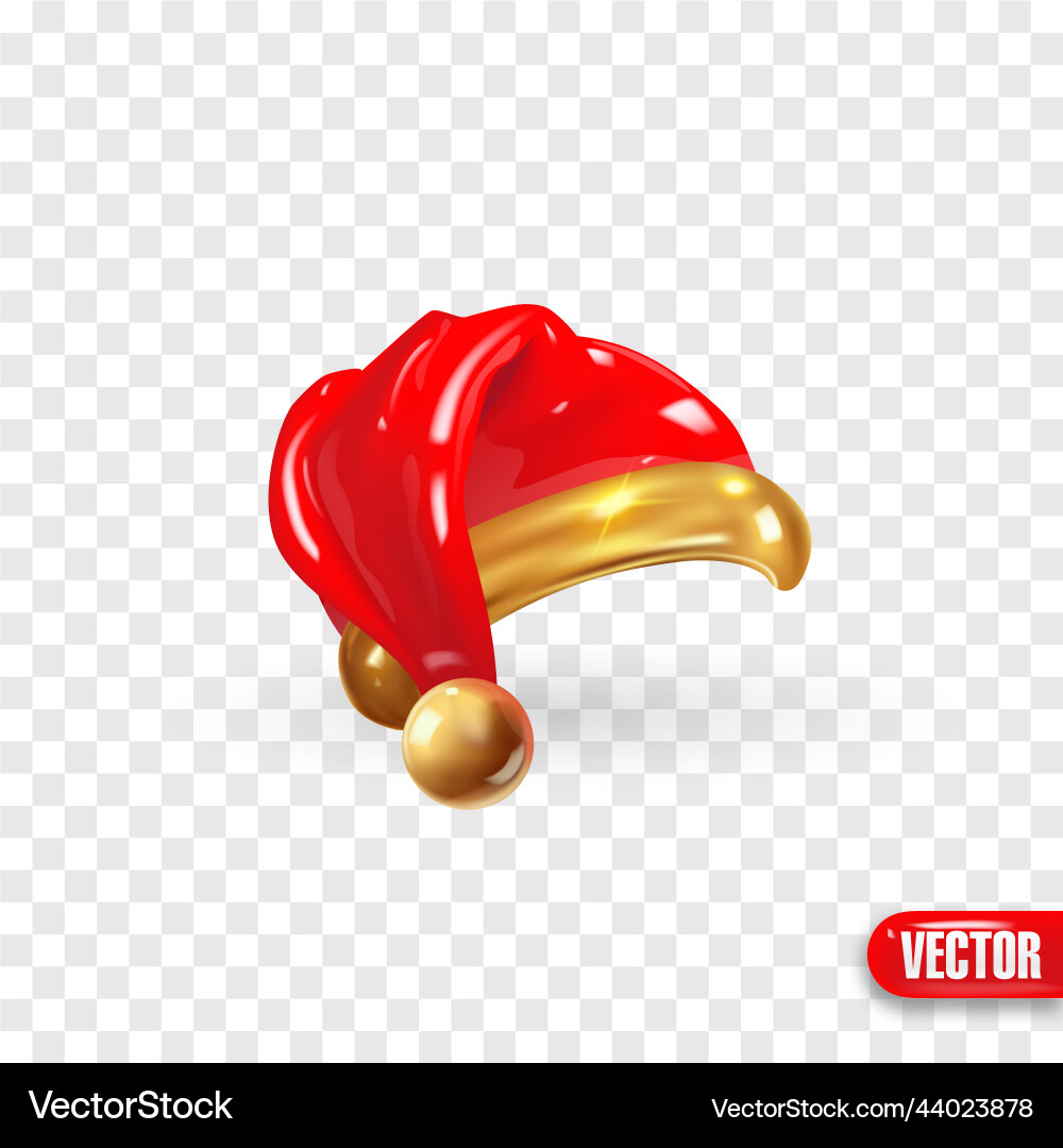 Red santa claus hats render 3d realistic Vector Image