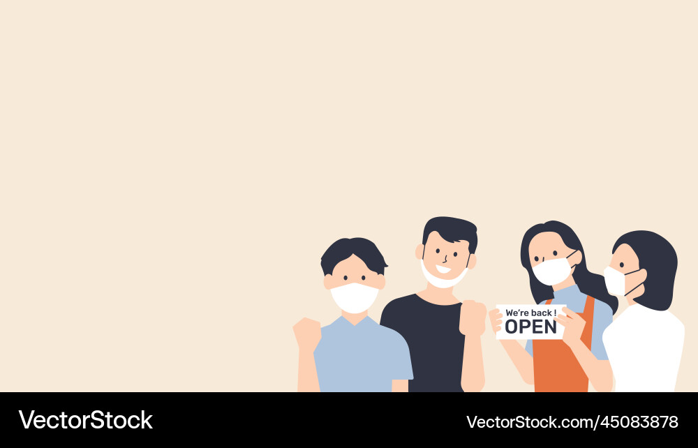 Reopening for business background with design Vector Image