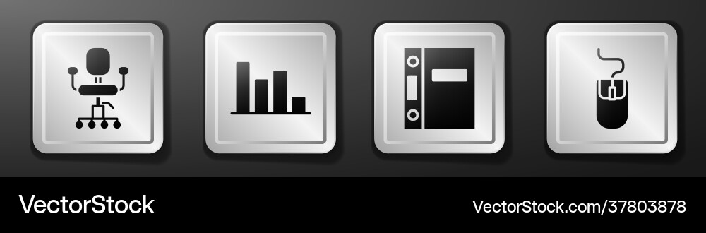 Set office chair pie chart infographic office Vector Image