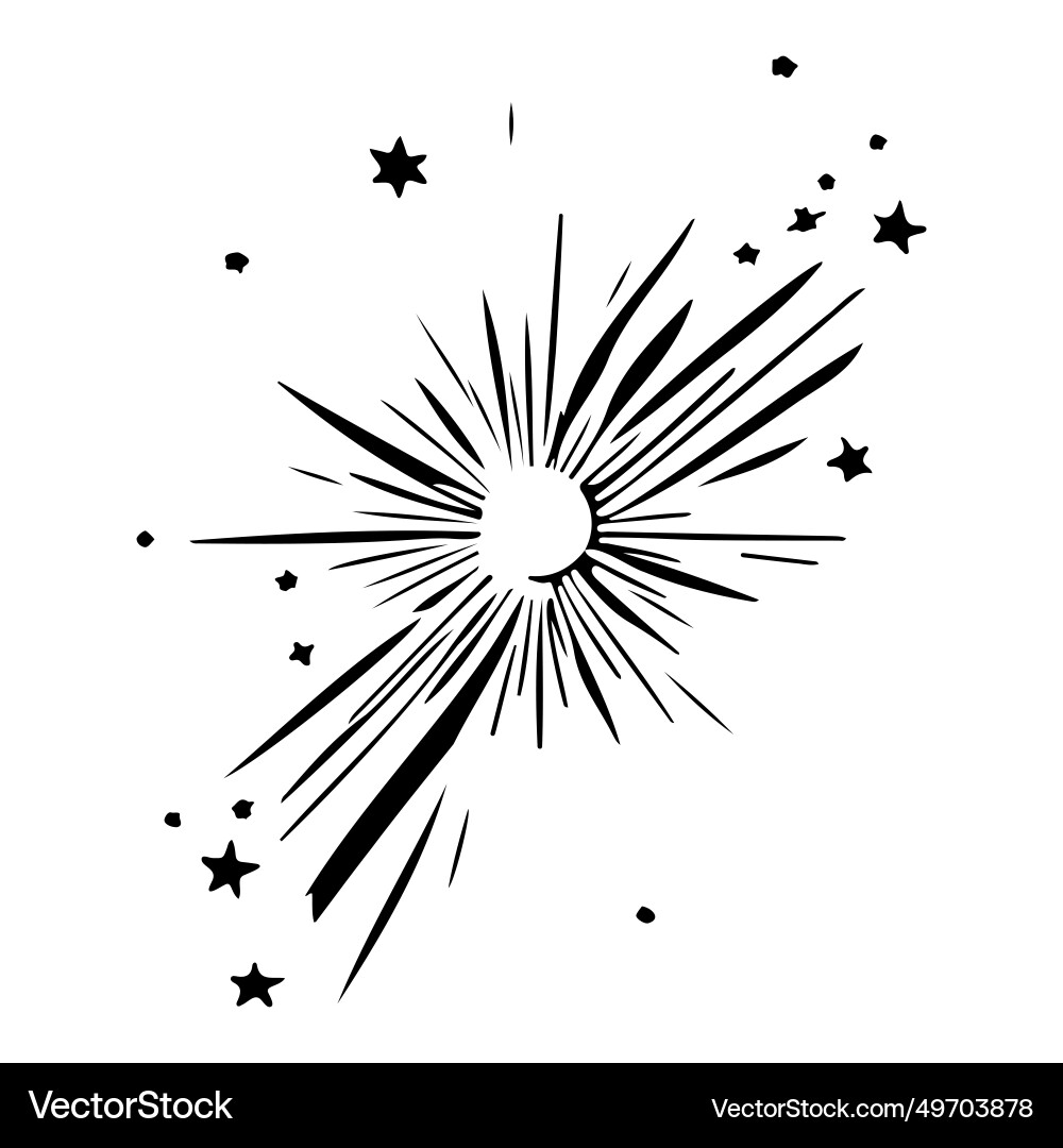 Star cosmos space abstract sketch hand draw Vector Image