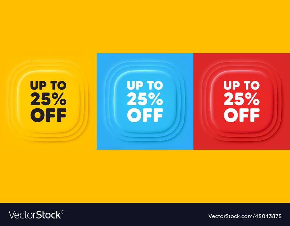 Up to 25 percent off sale discount offer price Vector Image