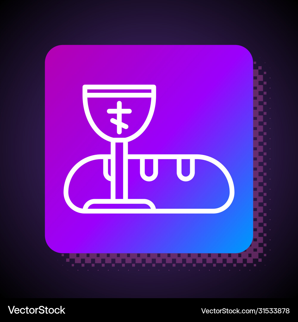 White line first communion symbols for a nice Vector Image