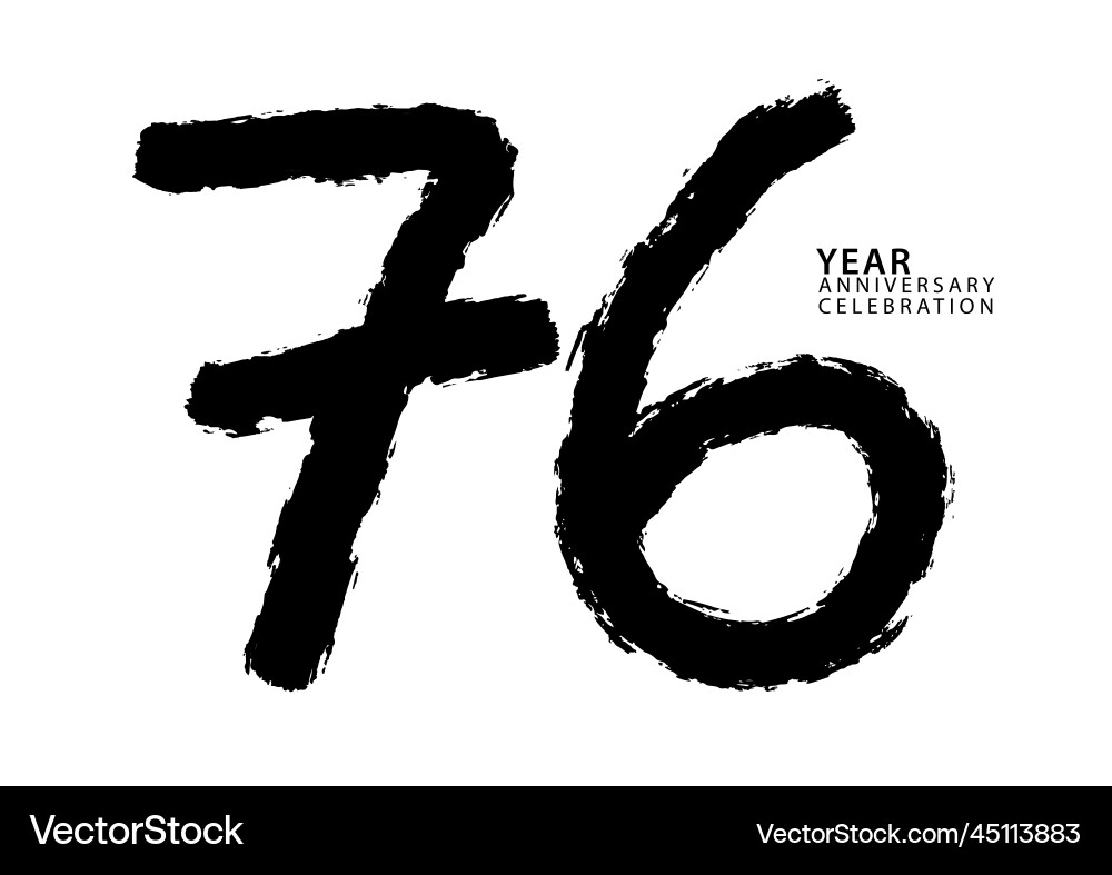 76 year anniversary celebration black color Vector Image
