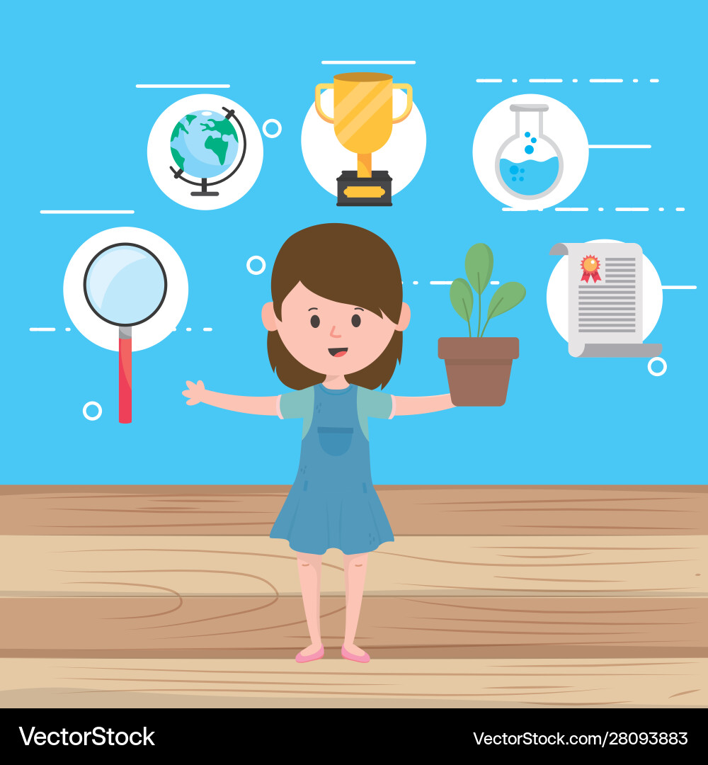 Avatar woman and learning online concept Vector Image