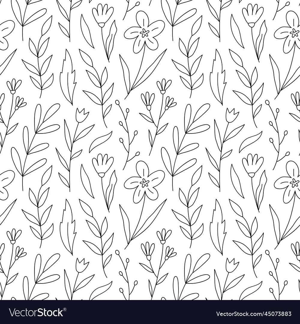 Botanical seamless pattern with flowers Royalty Free Vector