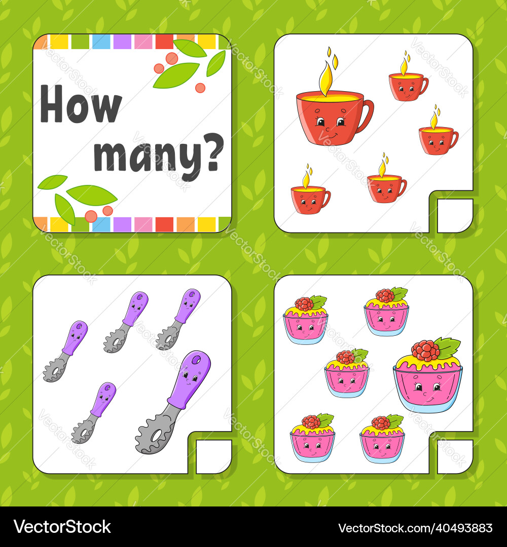 Counting game for children happy characters Vector Image