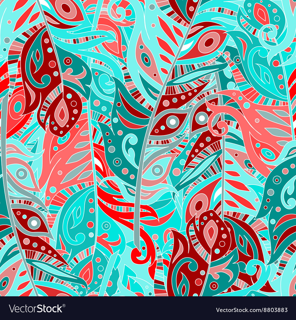 Feather seamless pattern Royalty Free Vector Image