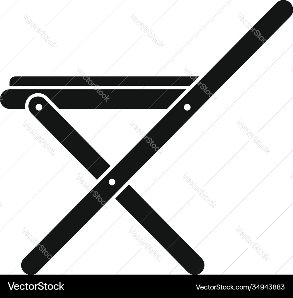 Folding wood chair icon simple style Royalty Free Vector
