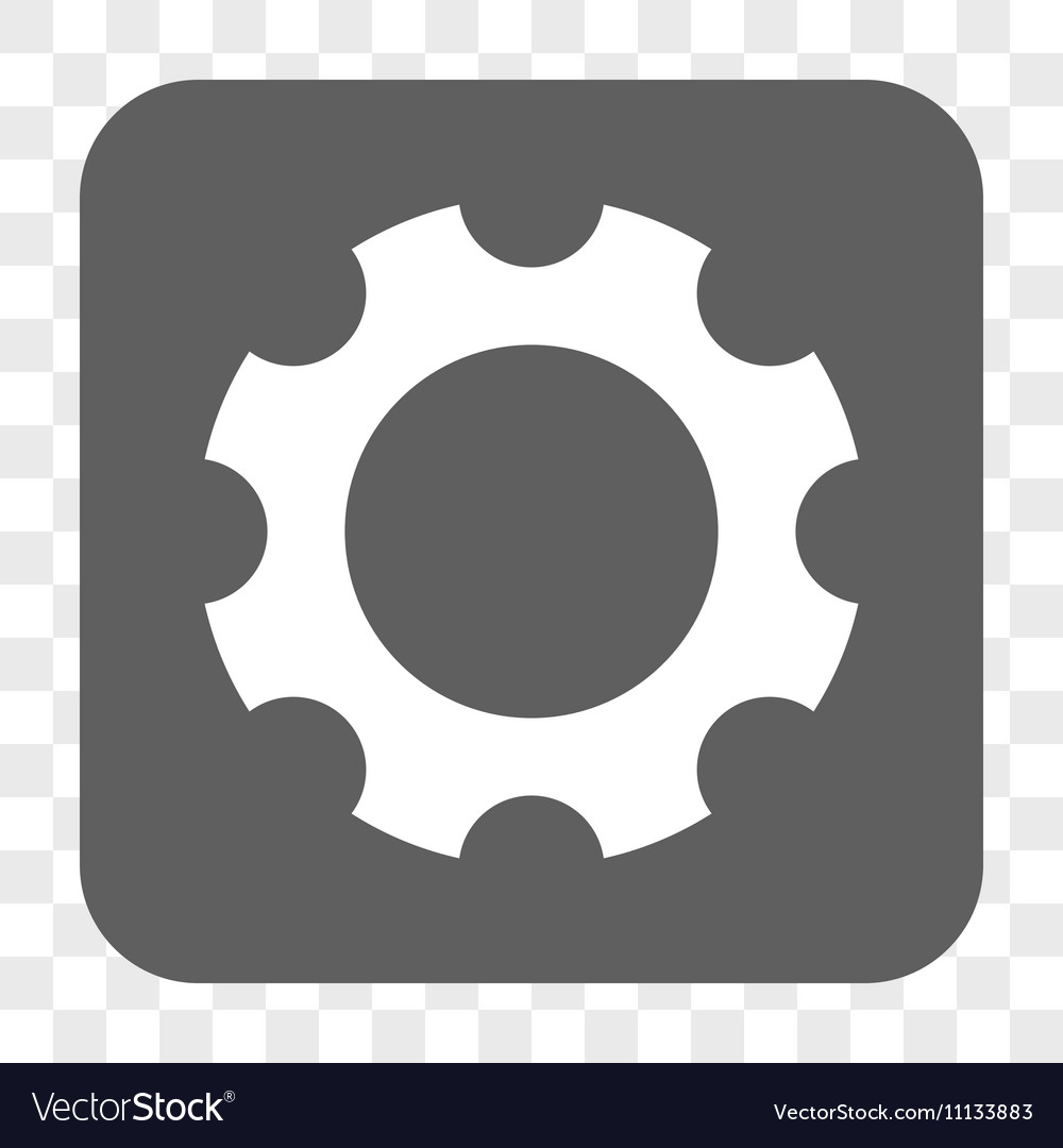 Gear rounded square button Royalty Free Vector Image