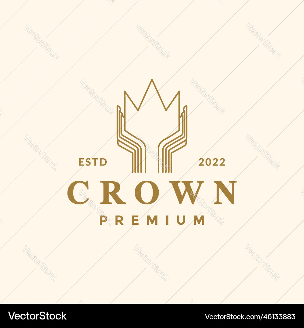 Hand hope crown win king luxury champion Vector Image