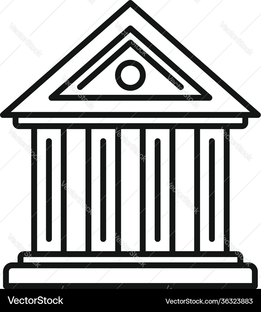 Law building icon outline style Royalty Free Vector Image