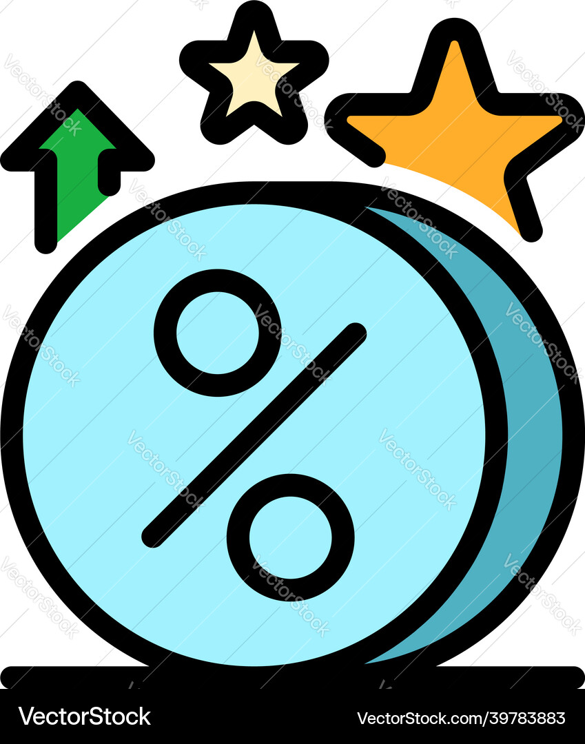 Loyalty coins icon color outline Royalty Free Vector Image