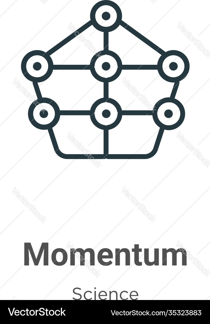Momentum outline icon thin line black Royalty Free Vector
