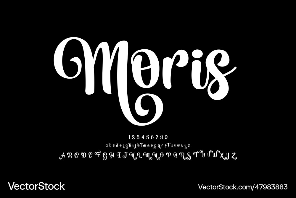 Moris futuristic elegant font Royalty Free Vector Image