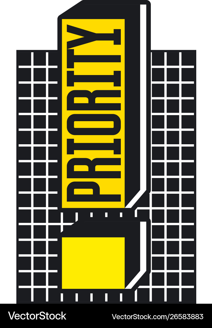 Priority sign on white background Royalty Free Vector Image