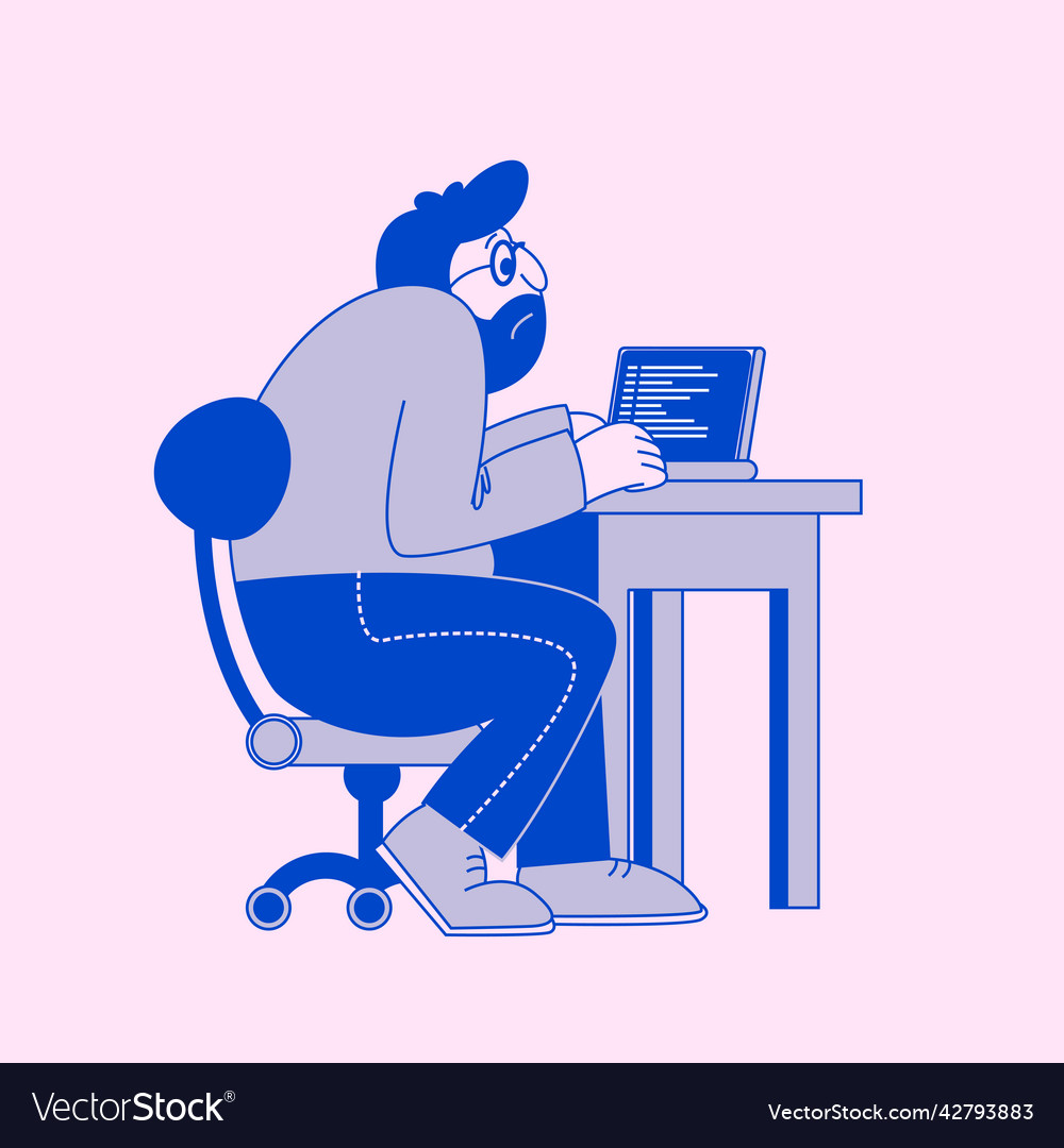 Programmer at work Royalty Free Vector Image - VectorStock
