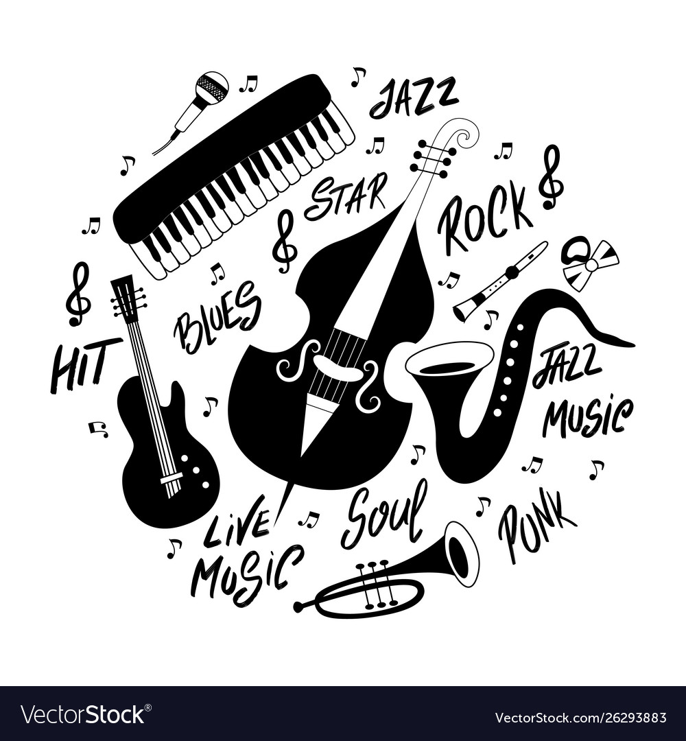 Set musical instruments Royalty Free Vector Image