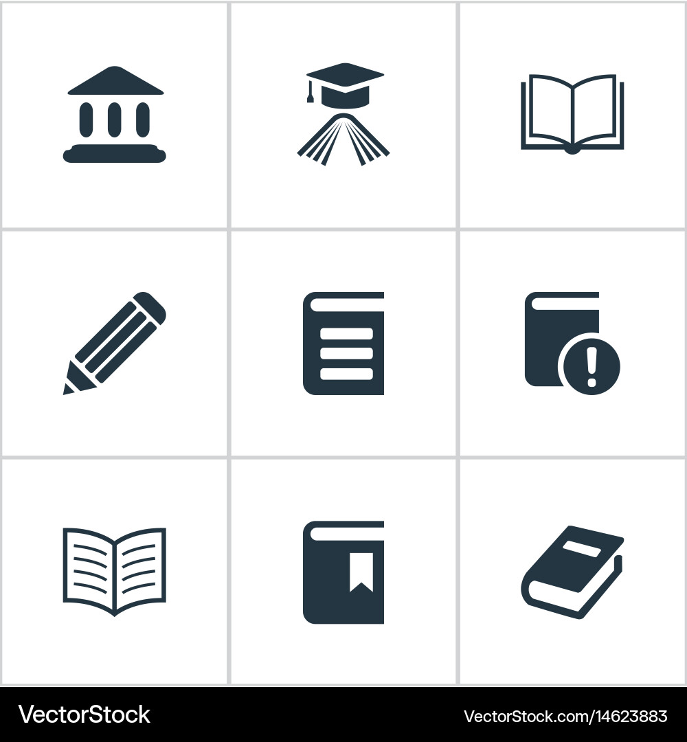 Set of simple reading icons Royalty Free Vector Image