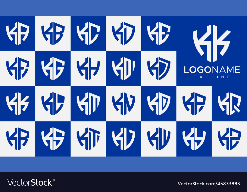 Simple security k logo template set Royalty Free Vector