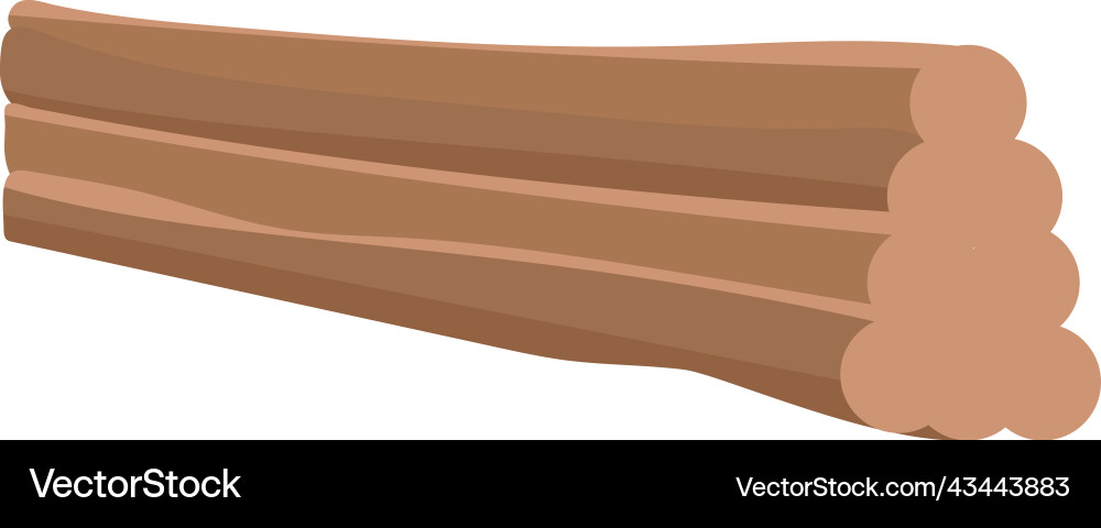 Stack of wooden logs semi flat color object Vector Image
