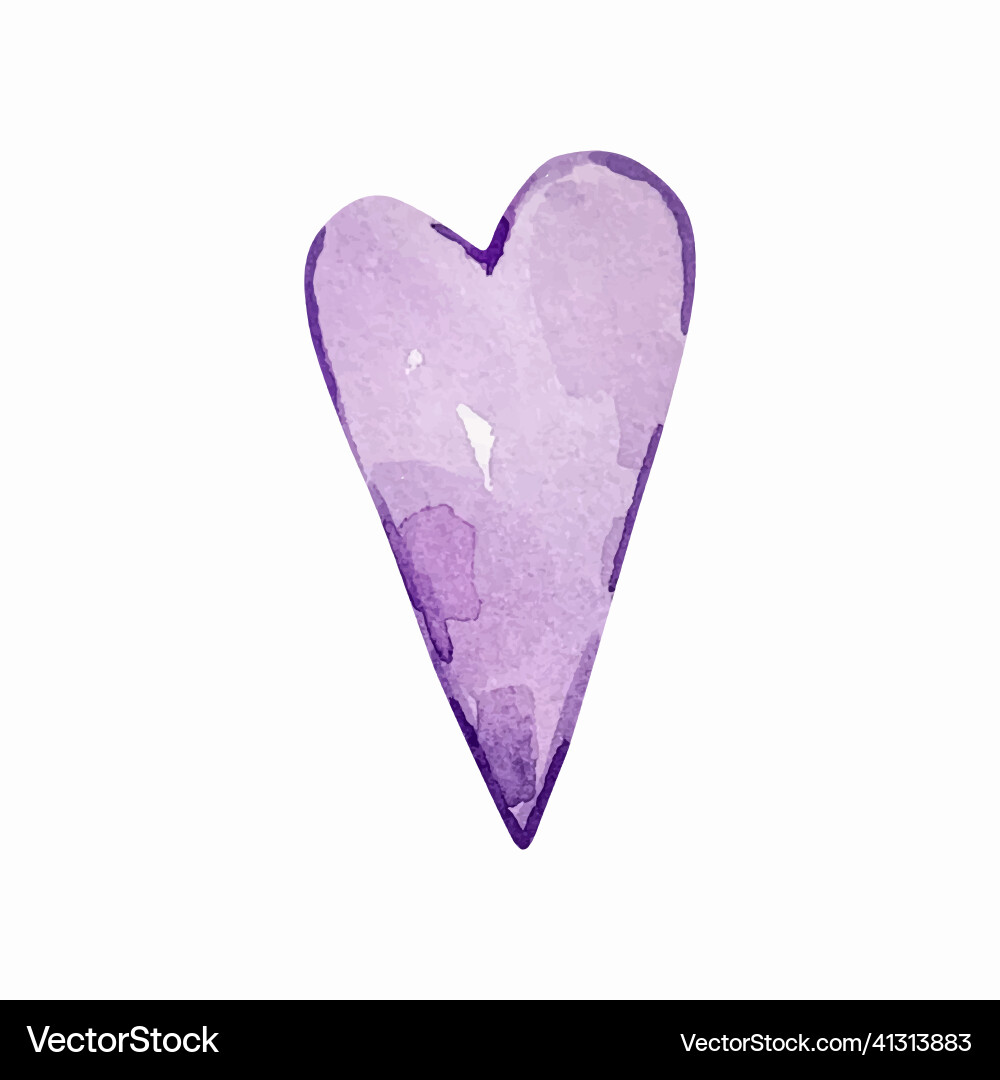 Valentines day purple heart Royalty Free Vector Image