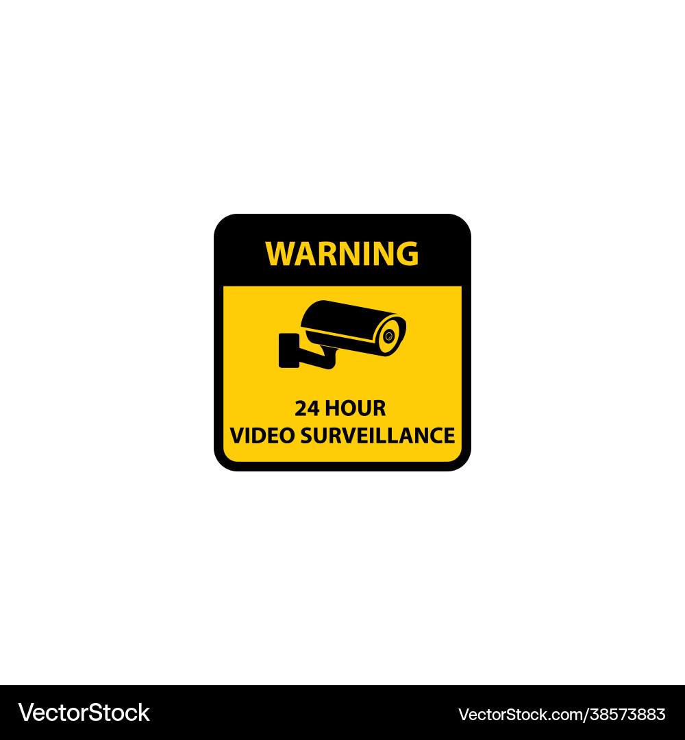 Yellow sticker with warning about 24 hour control Vector Image