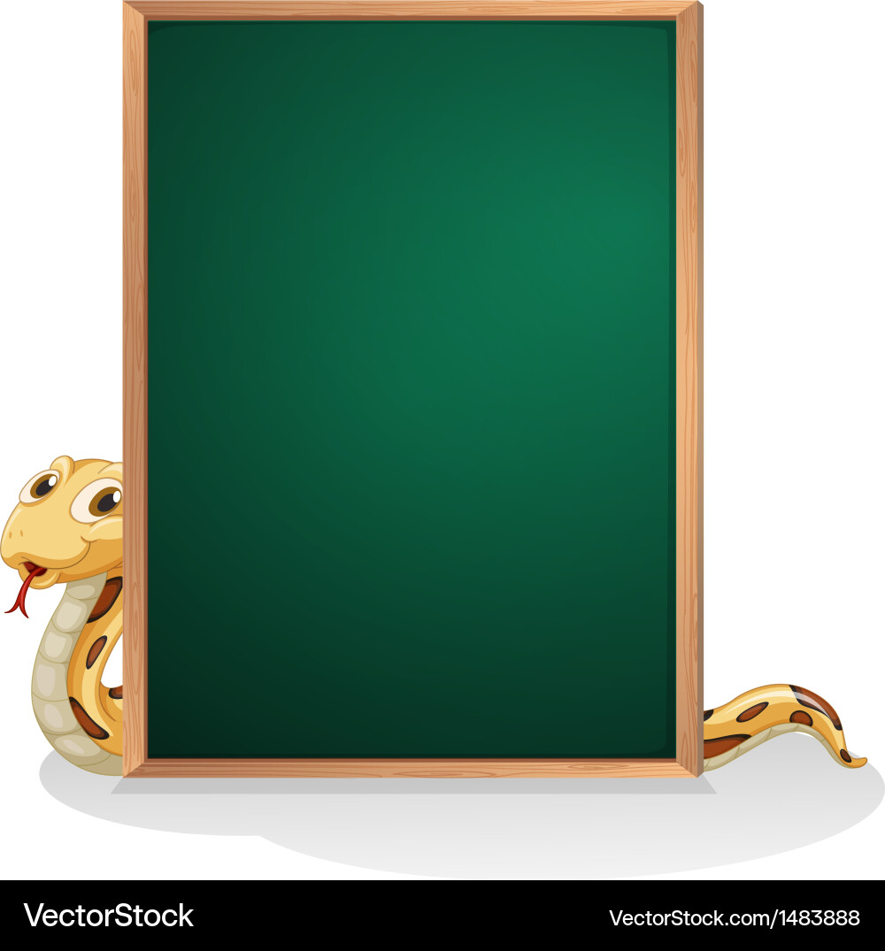 A snake at the back of an empty board Royalty Free Vector