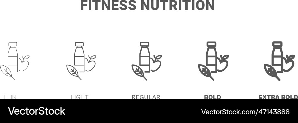 Fitness nutrition icon thin regular bold and more Vector Image