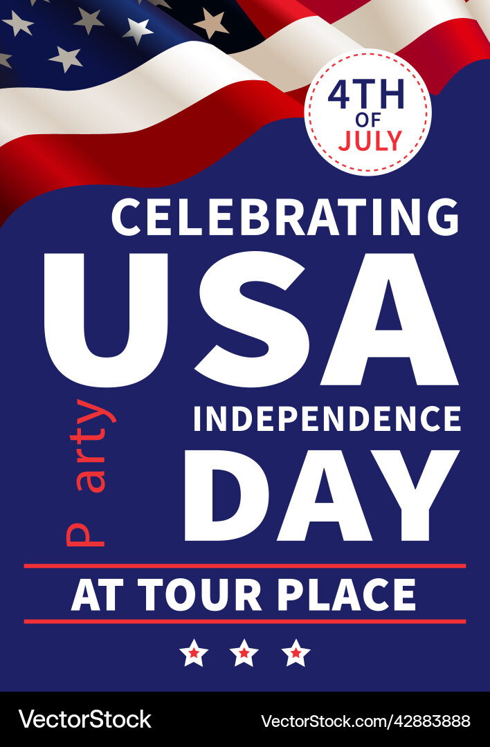 Independence day party poster flyer design Vector Image