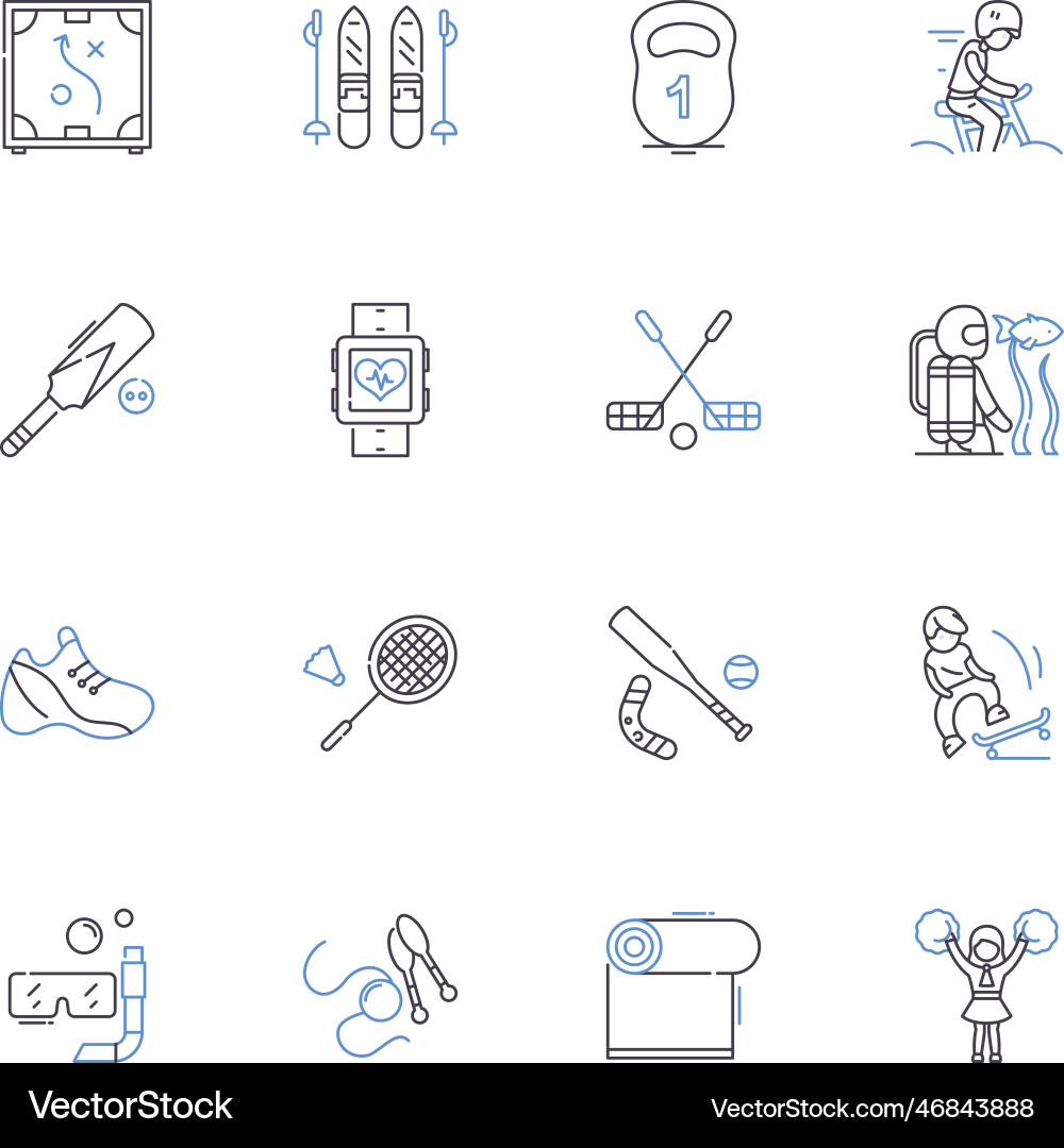 Kit line icons collection tool gear set Royalty Free Vector