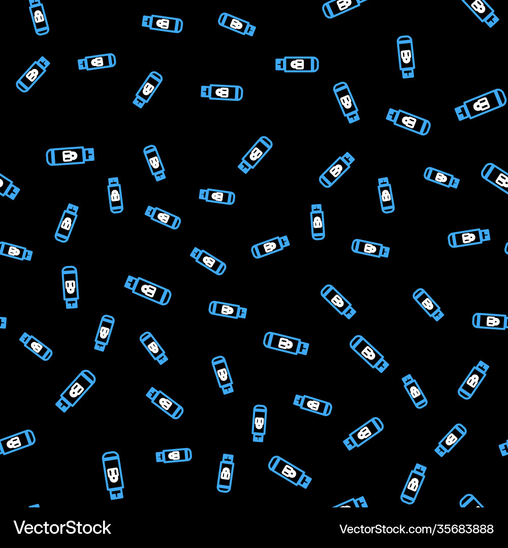 Line usb flash drive with closed padlock icon Vector Image