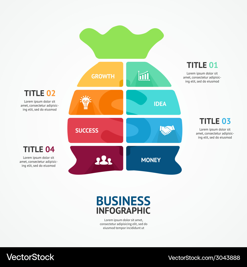 Money bag infographic template for diagram graph Vector Image