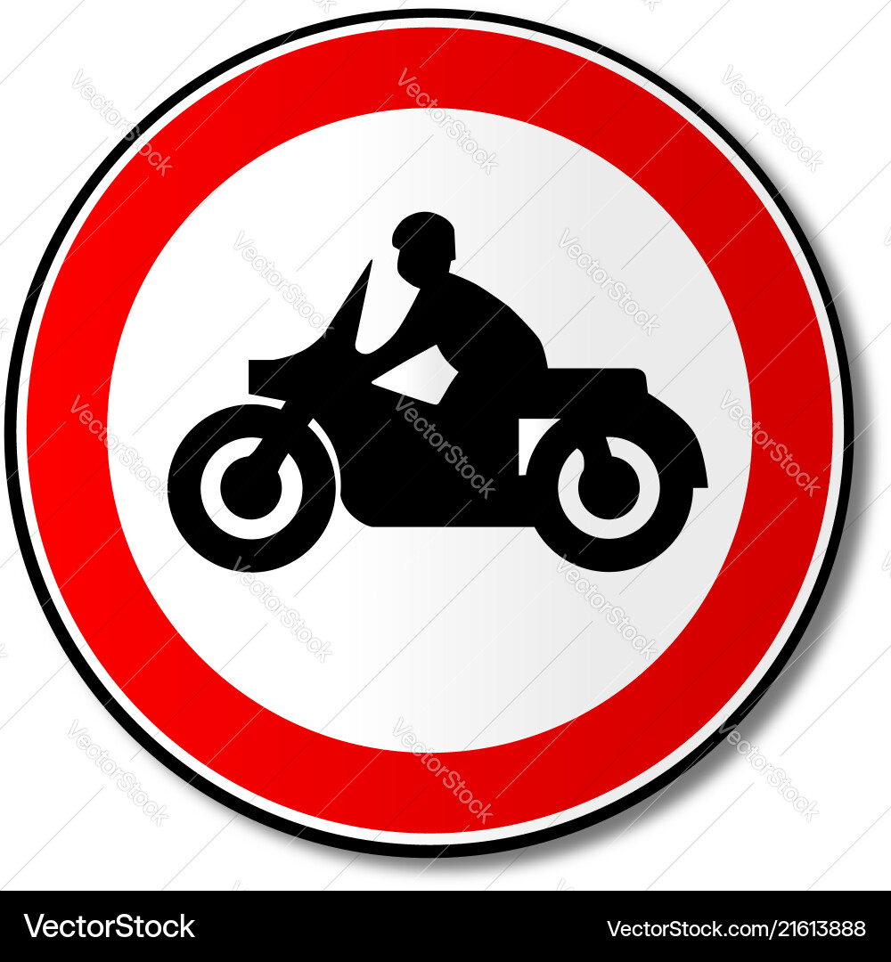 Motorcycle round traffic sign Royalty Free Vector Image