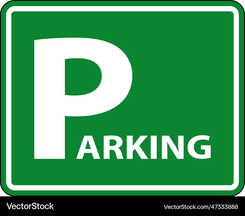 Parking area sign on white background Royalty Free Vector