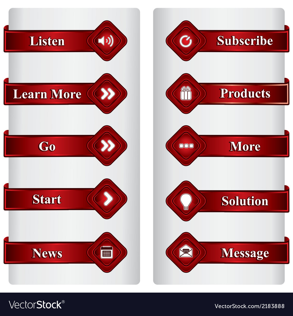 Set of web buttons Royalty Free Vector Image - VectorStock