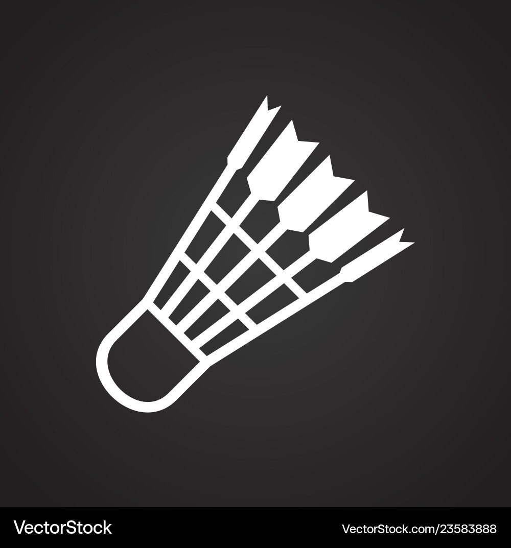 Shuttlecock icon on black background for graphic Vector Image