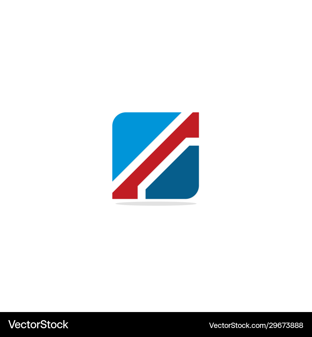 Square shape line colored logo Royalty Free Vector Image