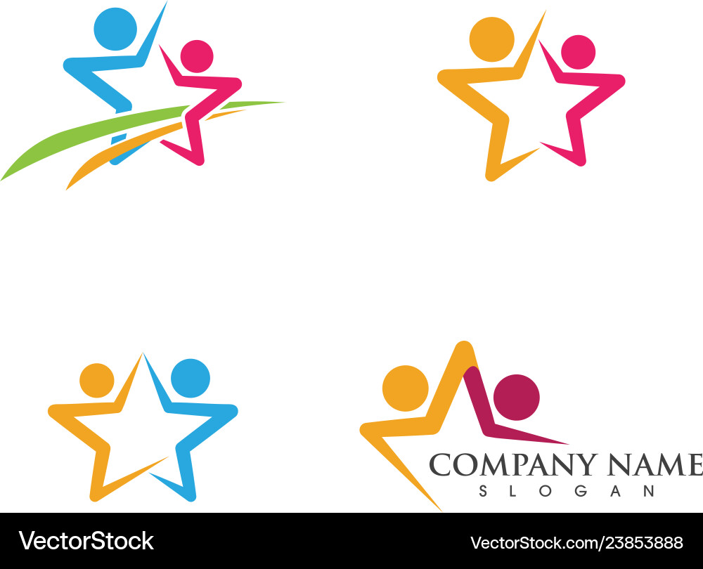 Star community network and social icon Royalty Free Vector