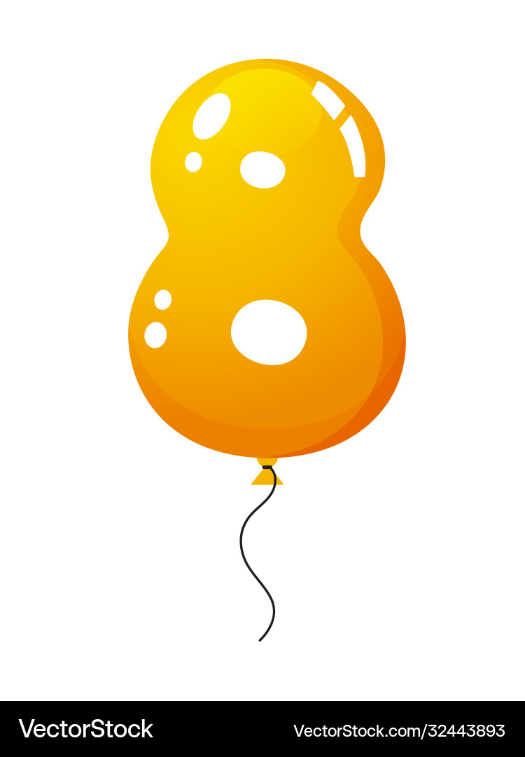 Beautiful balloon with number eight filled Vector Image