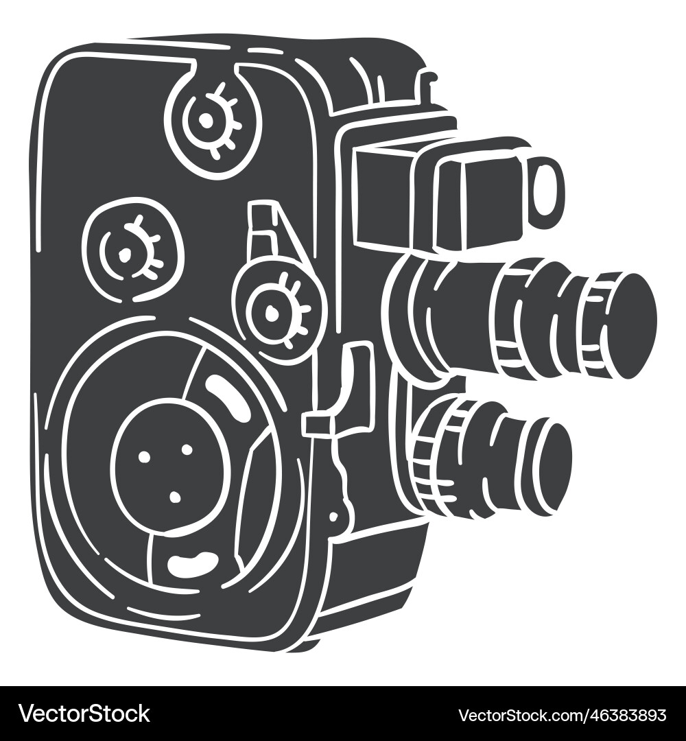 Black vintage film camera Royalty Free Vector Image