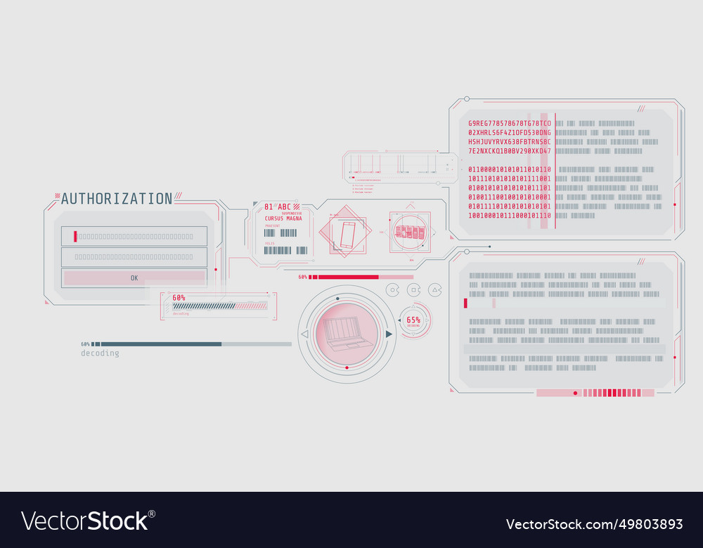 Data decryption program interface Royalty Free Vector Image