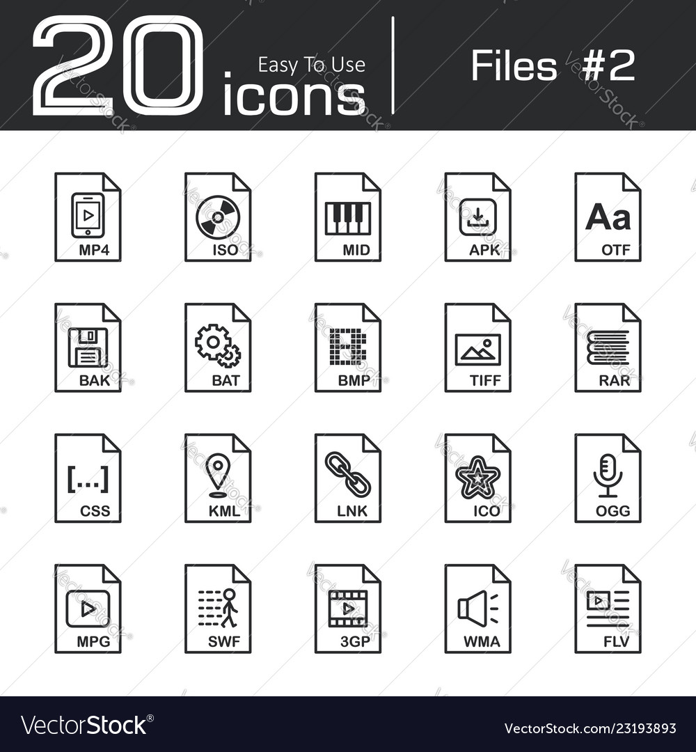 Files icon set 2 Royalty Free Vector Image - VectorStock