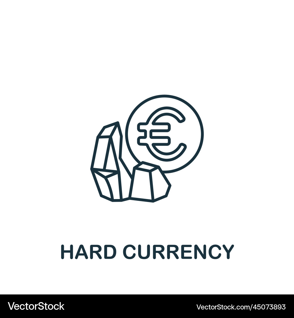 Hard currency icon monochrome simple global Vector Image