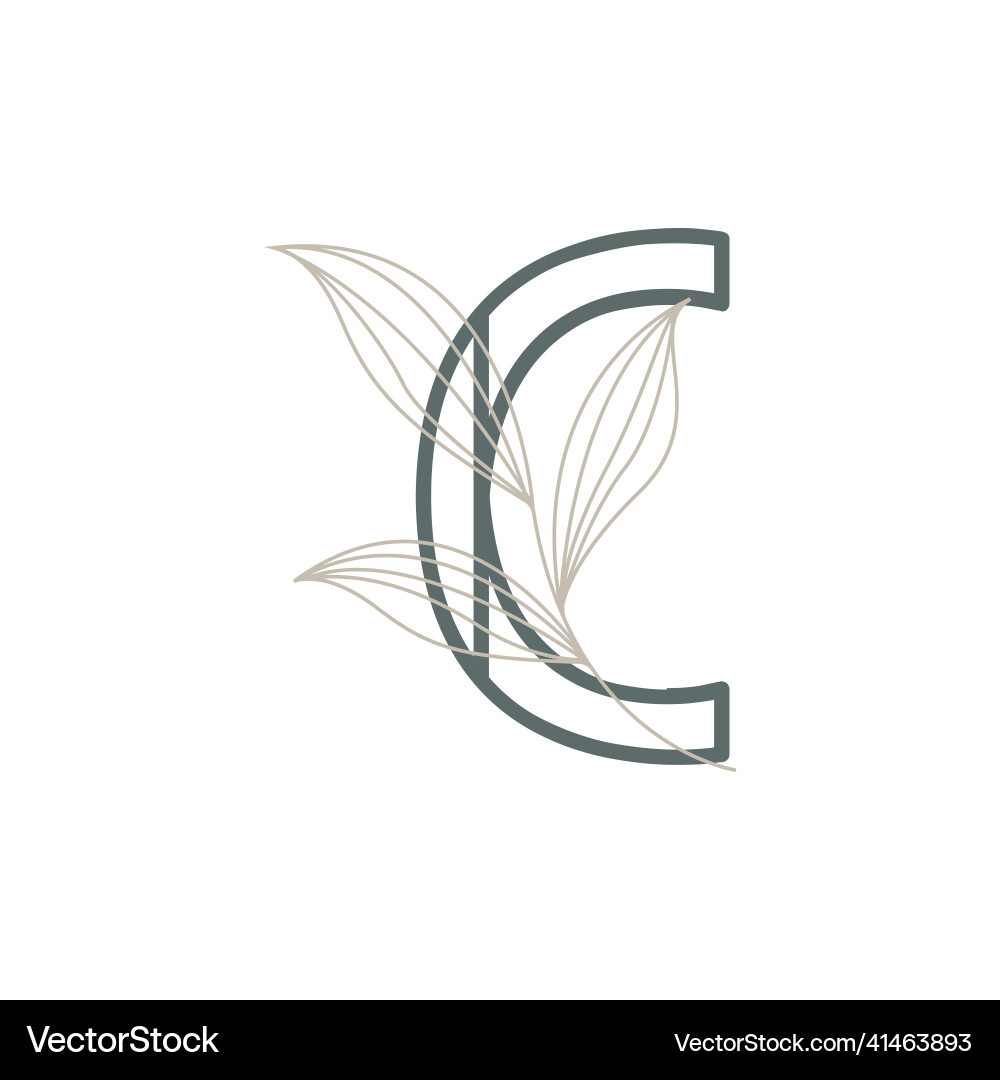 Initial letter c floral and botanical logo nature Vector Image