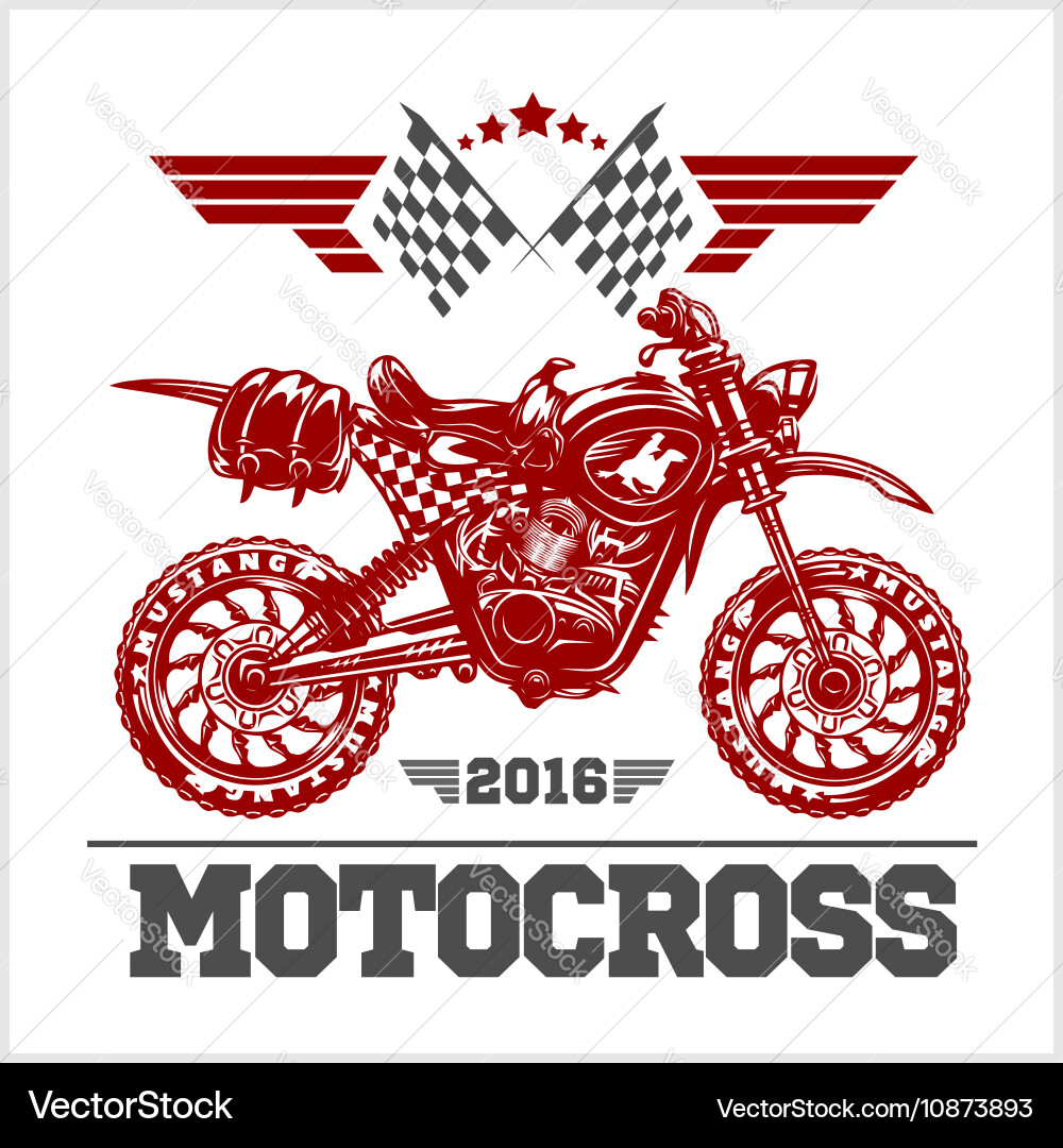 Motocross tournament emblem Royalty Free Vector Image