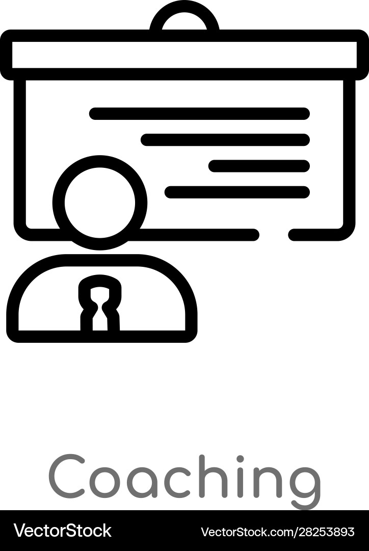 Outline coaching icon isolated black simple line Vector Image