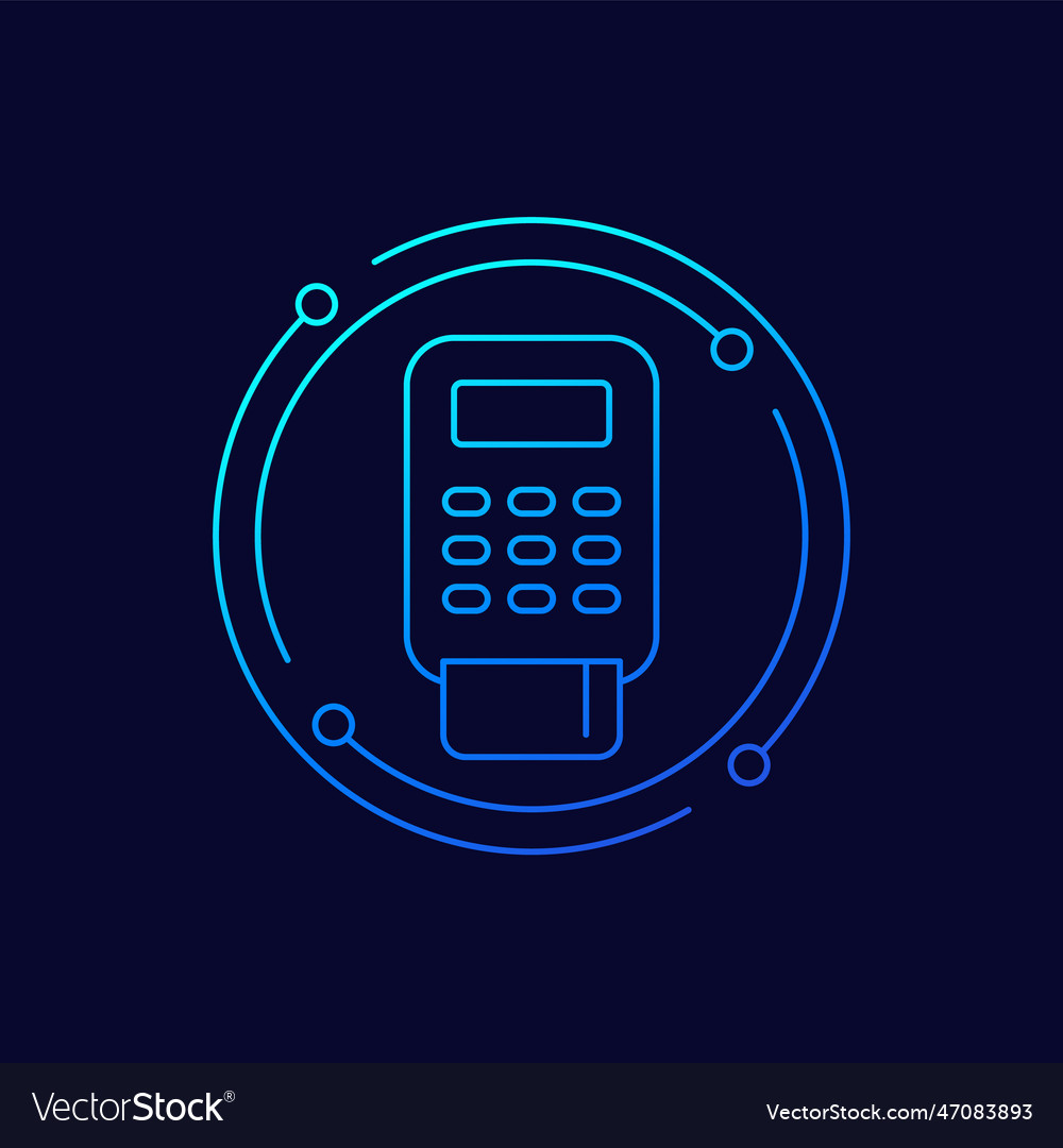 Pos terminal payment icon linear design Royalty Free Vector Pos terminal payment icon linear design Royalty Free Vector