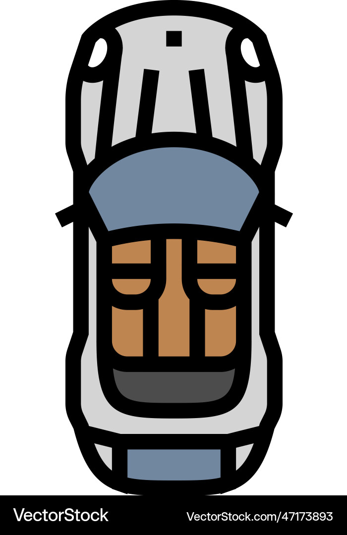 Power car top view color icon Royalty Free Vector Image